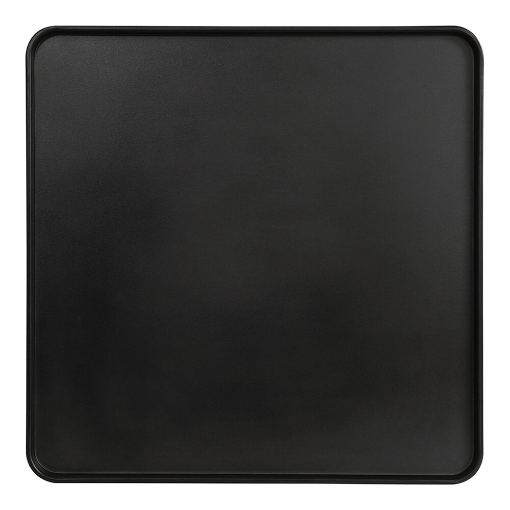 Cal-Mil Hudson 14" Black Square Raised Rim Melamine Platter