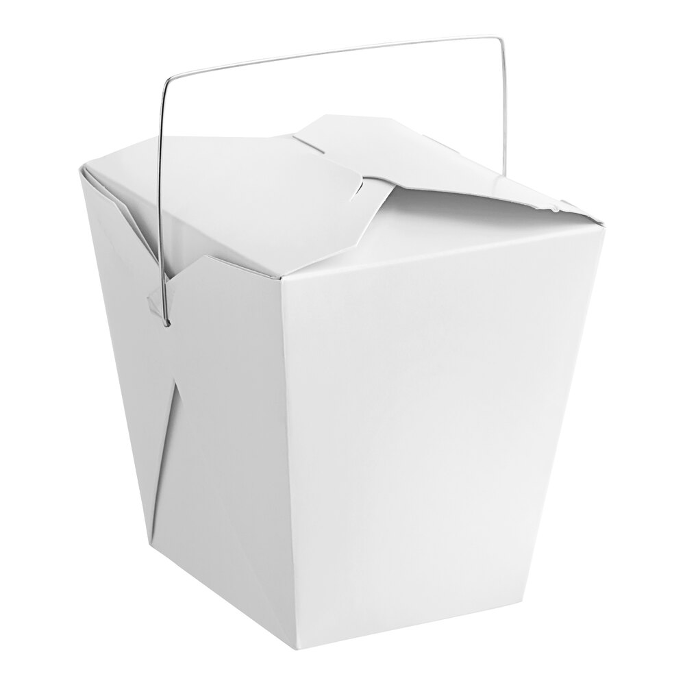 Emperor's Select 26 oz. White Paper Take-Out Container with Wire Handle ...