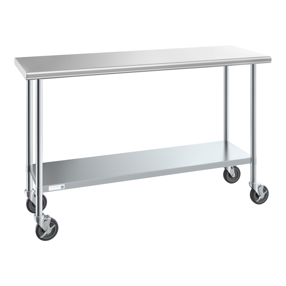 Steelton 24" x 60" 18 Gauge 430 Stainless Steel Work Table with ...