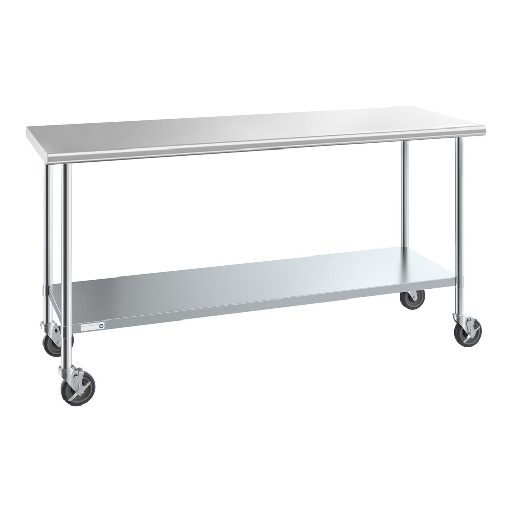 Steelton 30" x 72" 18 Gauge 430 Stainless Steel Work Table with ...