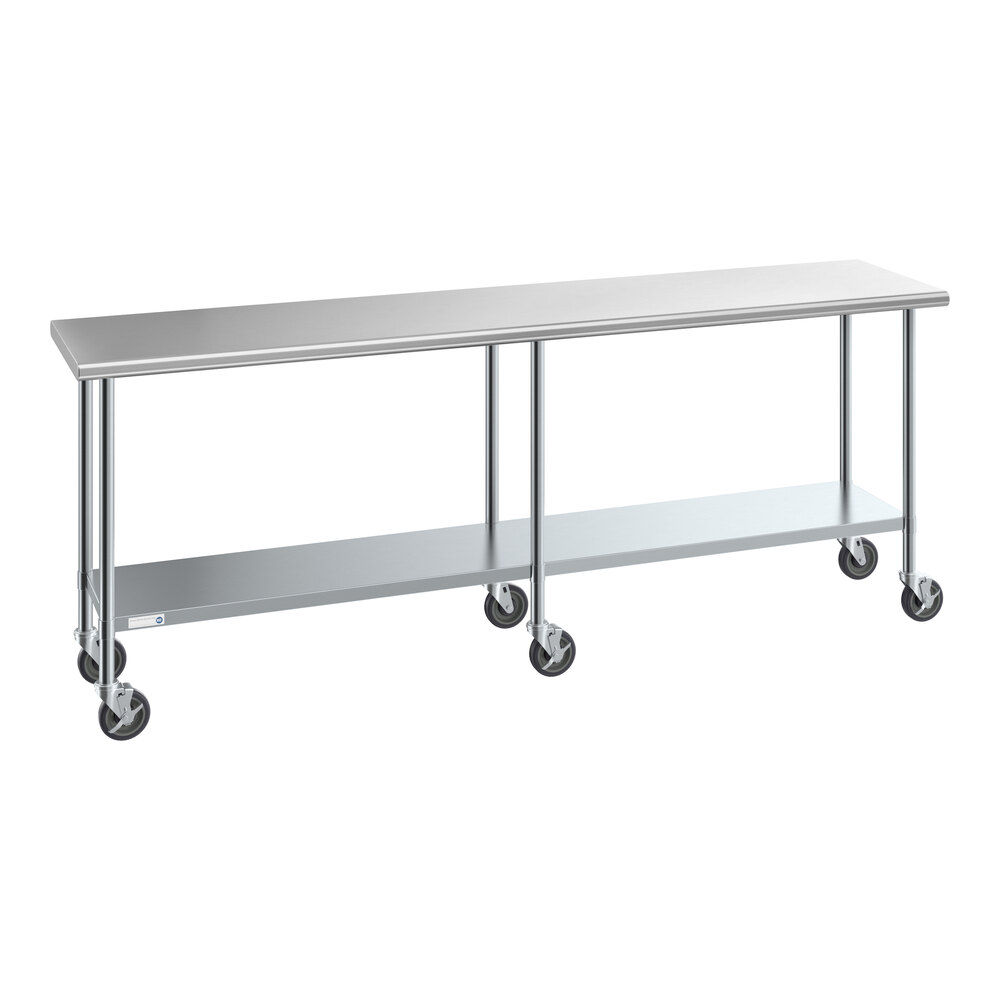 Steelton 24" x 96" 18 Gauge 430 Stainless Steel Work Table with ...