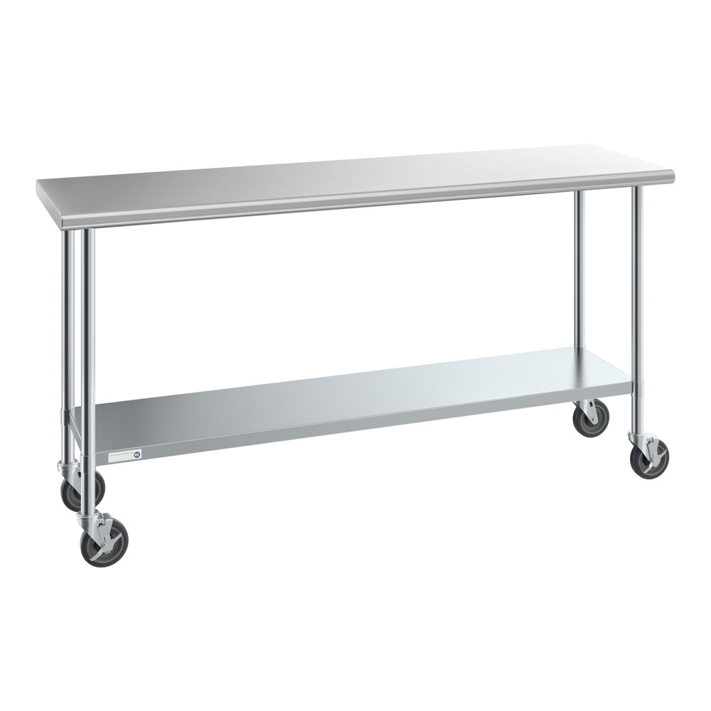 Steelton 24" x 72" 18 Gauge 430 Stainless Steel Work Table with ...