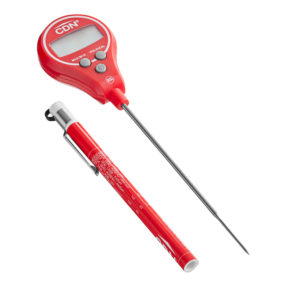 CDN DTL572R 4 5/16" Red Waterproof Digital Pocket Probe Lollipop ...