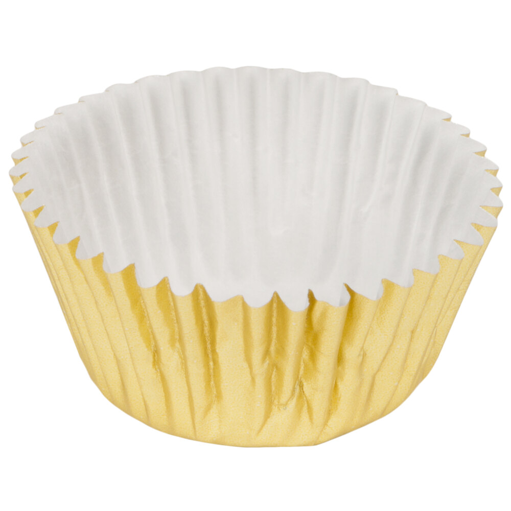 Ateco 1" x 3/4" Gold Mini Baking Cups - 200/Box