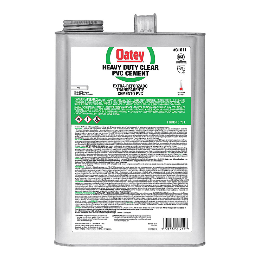 Oatey 31011 1 Gallon PVC Heavy-Duty Clear Cement