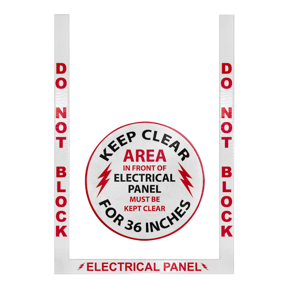 Superior Mark 24" x 36" White / Red Vinyl "Do Not Block Electrical ...