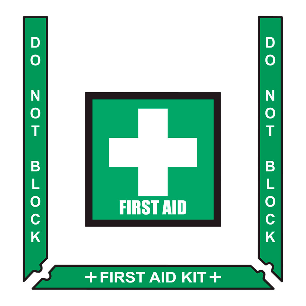 Superior Mark 24" x 36" Green / White Vinyl "First Aid" Safety Floor ...