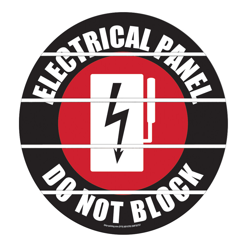 Superior Mark 17 1/2" Red / Black "Electrical Panel Do Not Block ...