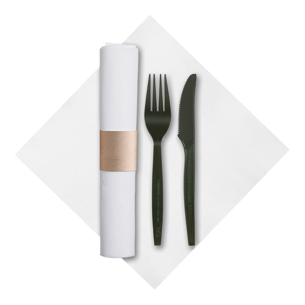 Hoffmaster CaterWrap 15 1/2" x 15 1/2" FashnPoint® Pre-Rolled White ...