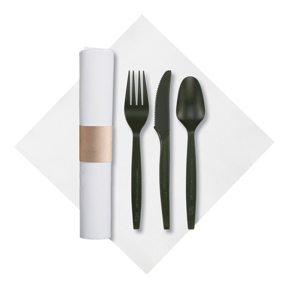 Hoffmaster CaterWrap 15 1/2" x 15 1/2" FashnPoint® Pre-Rolled White ...