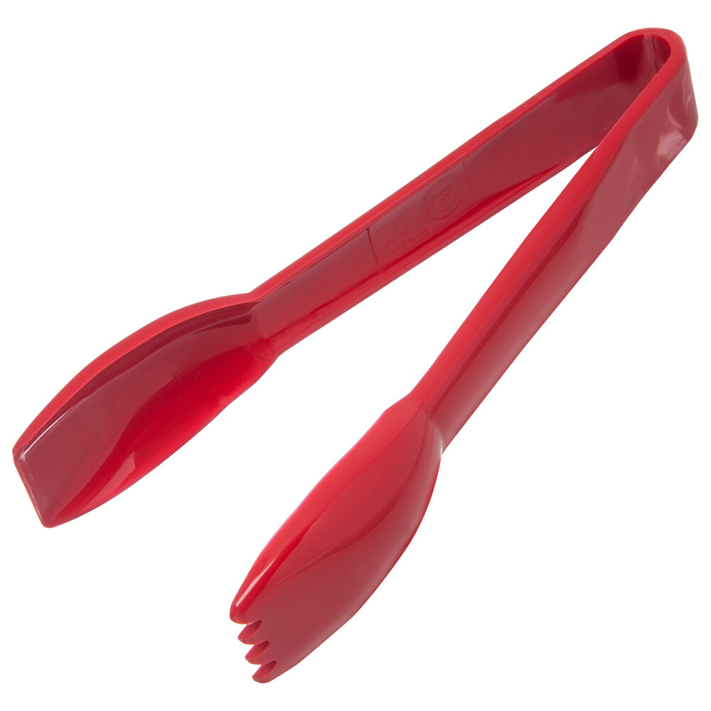 Carlisle 460605 Carly 6" Red Plastic Salad Tongs