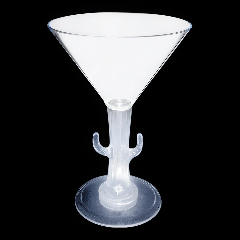 7 oz. Customizable Plastic Cactus Stem Martini Cup with White LED Light ...