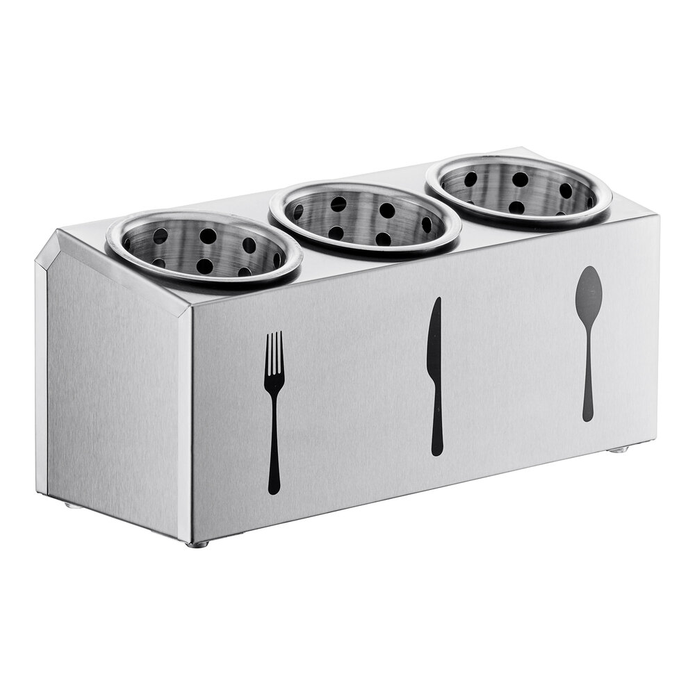 ServSense Three Hole Stainless Steel Flatware Organizer with Flatware ...