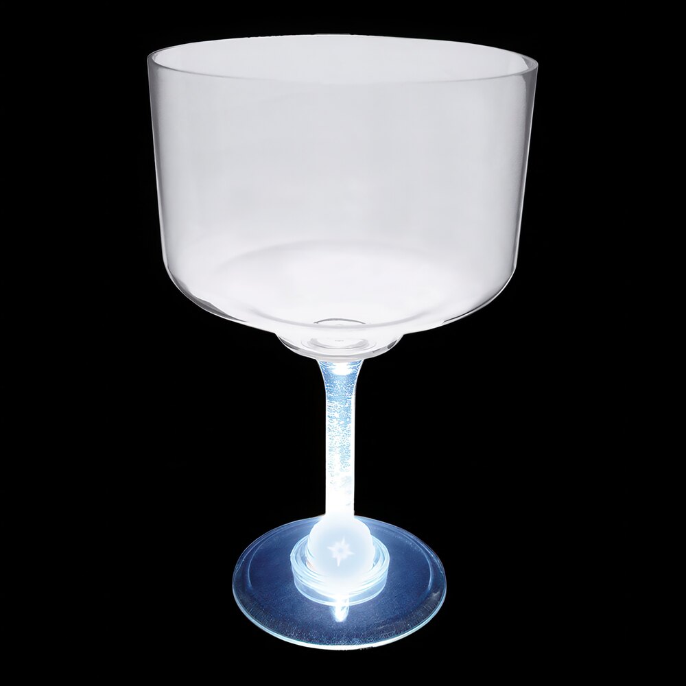 18 oz. Customizable Plastic Margarita Cup with White LED Light - 24/Case