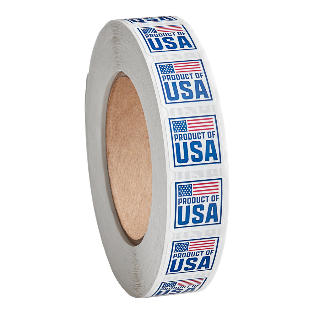 PointPlus 1" x 1" Product of USA Permanent Label - 2,000/Roll