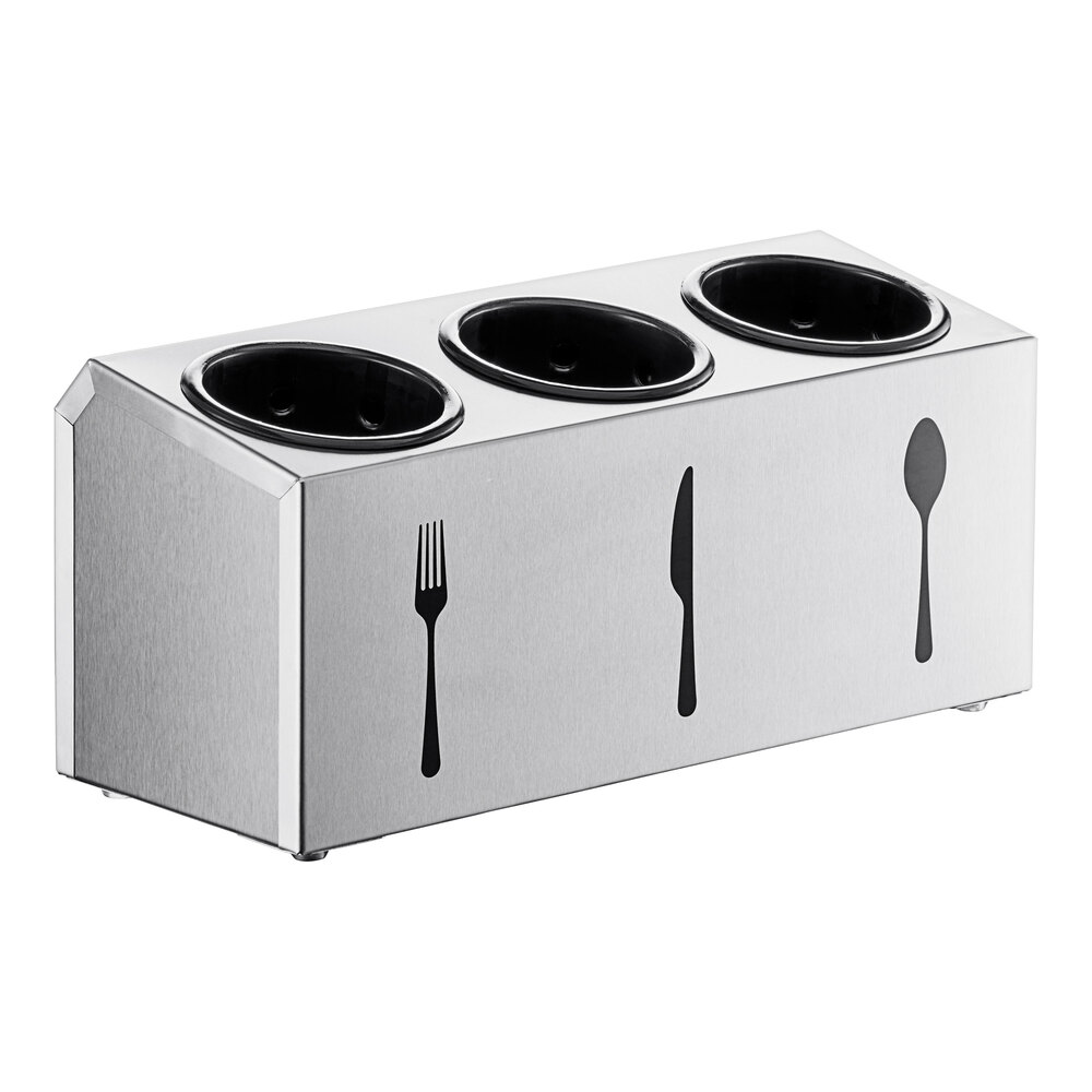 ServSense Three Hole Stainless Steel Flatware Organizer with Flatware ...