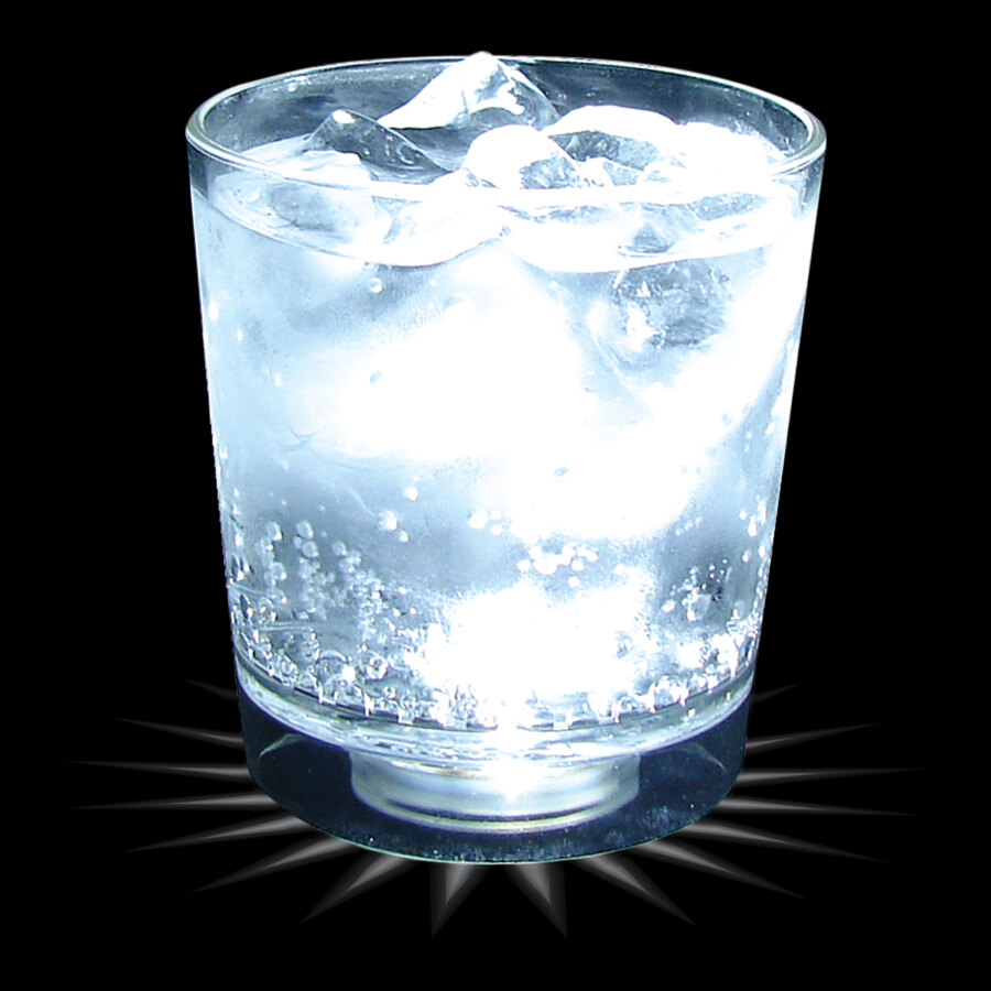 6 oz. Customizable Plastic Rocks Cup with White LED Light - 100/Case