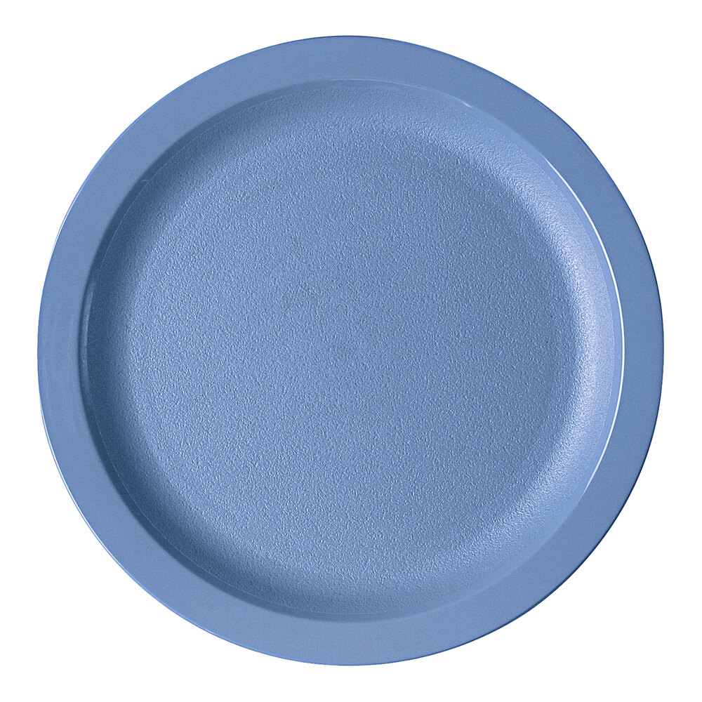 Cambro Camwear® 9" Slate Blue Polycarbonate Narrow Rim Plate - 48/Case