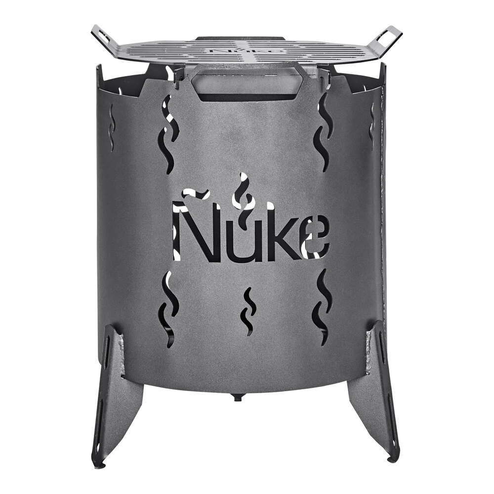 Nuke BBQ Fogon 40 16" Portable Wood Fire Pit / Grill with Grate and Cover
