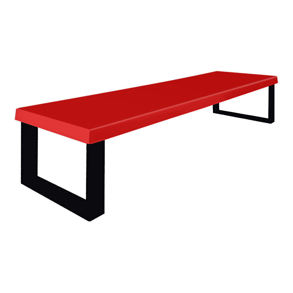 Sol-O-Matic 96" x 20" x 19" Holly Red Fiberglass Flat Park Bench