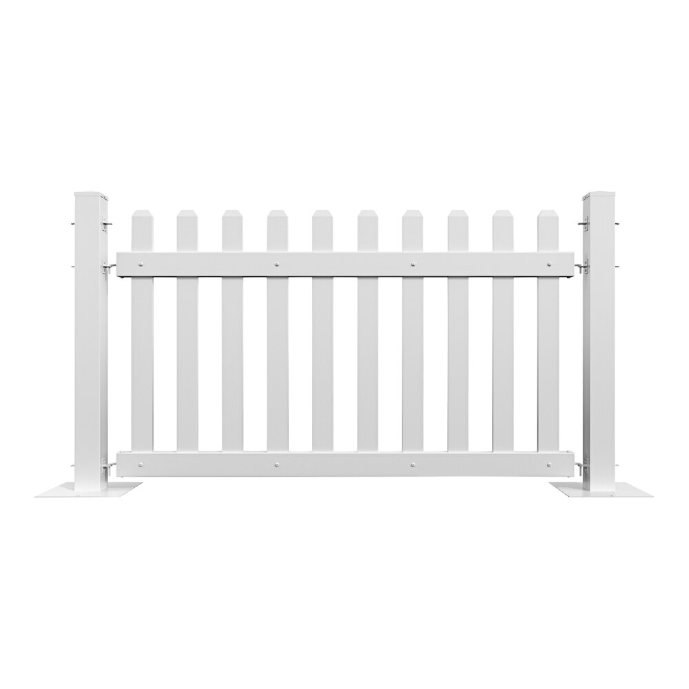Mod-Fence Mod-Picket 60' White Picket Fence Starter Kit with 10 Fence ...