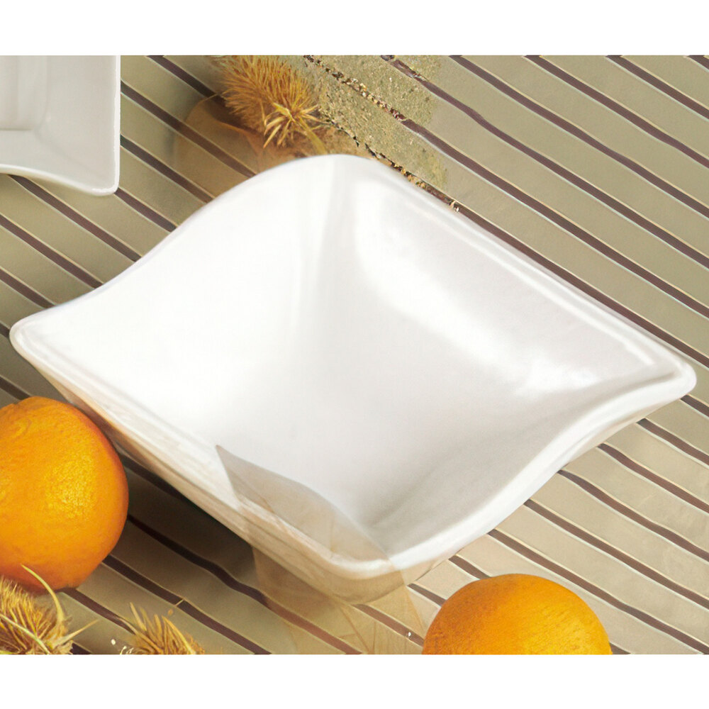 CAC SOH-76 Soho 20 oz. Ivory (American White) Square Stoneware Bowl ...