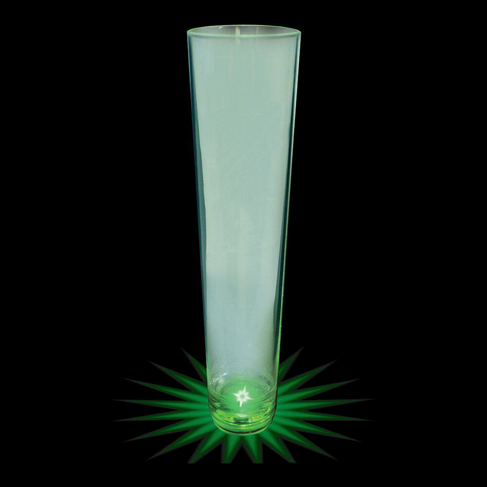 7 oz. Customizable Plastic Champagne Shooter with Green LED Light - 48/Case