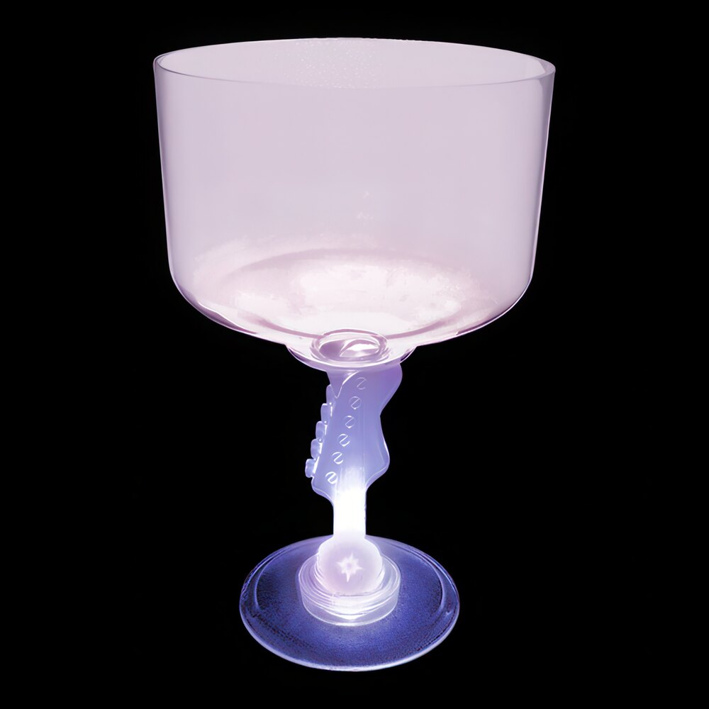 18 oz. Customizable Plastic Guitar Stem Margarita Cup with Purple LED ...