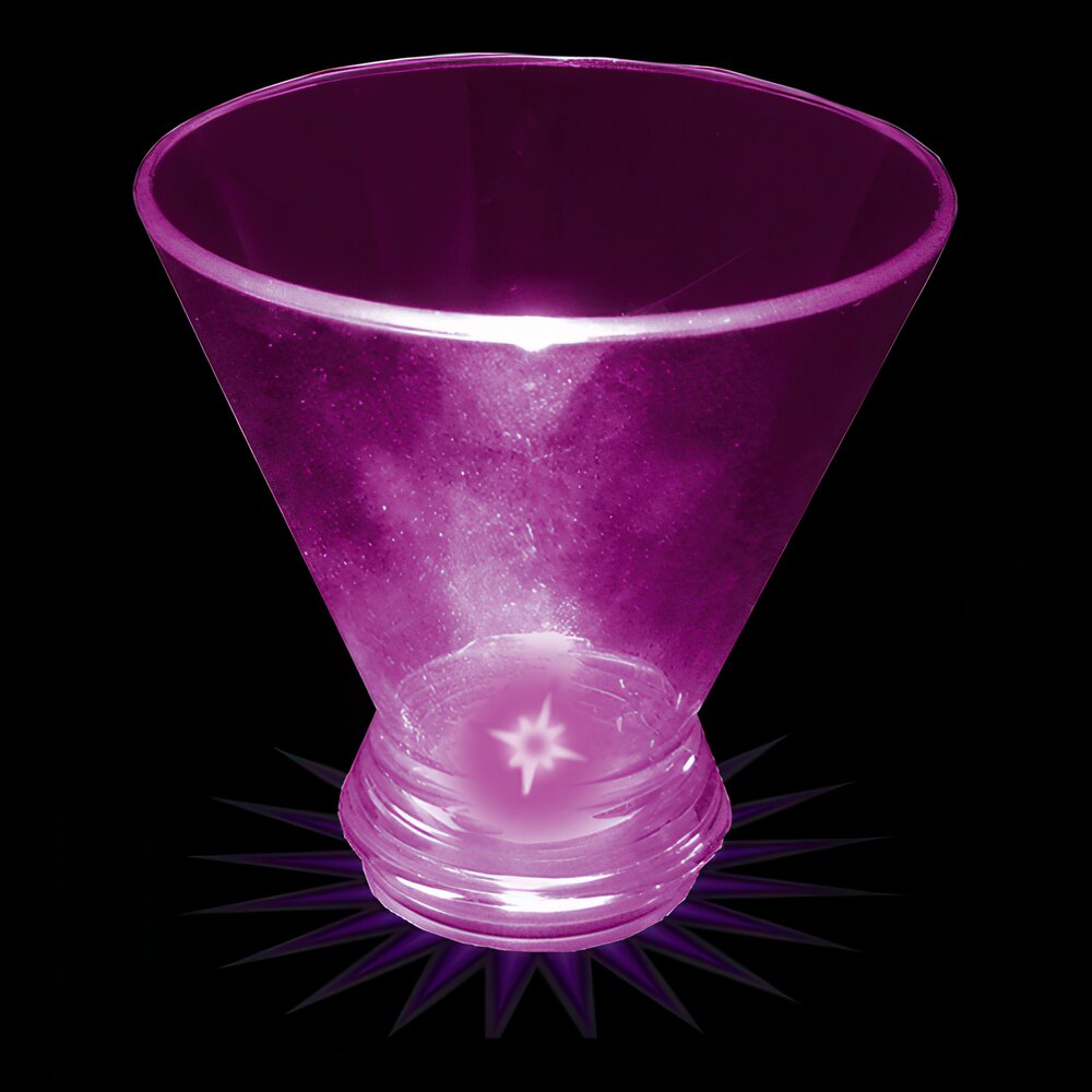 3 oz. Customizable Plastic Stemless Martini Cup with Purple LED Light ...