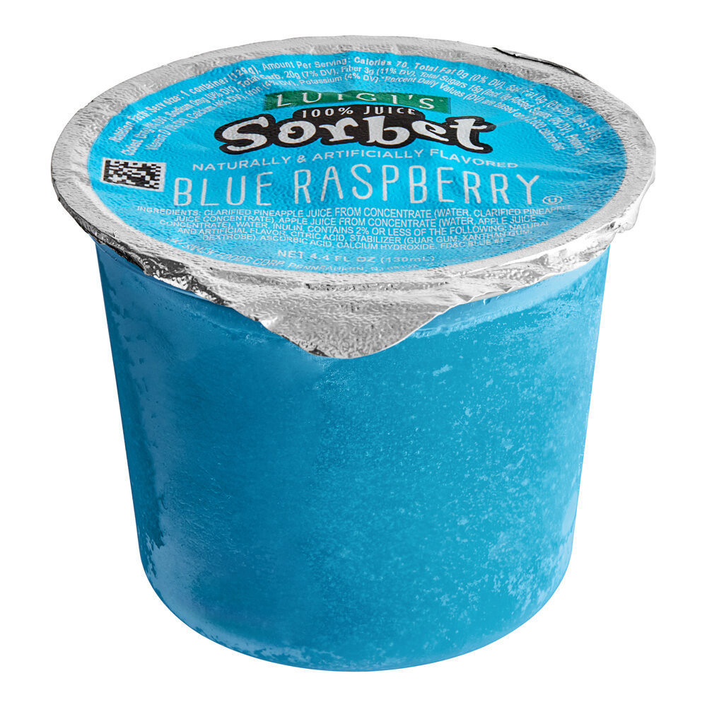 Luigi's Blue Raspberry Sorbet Cup 4 fl. oz. - 96/Case