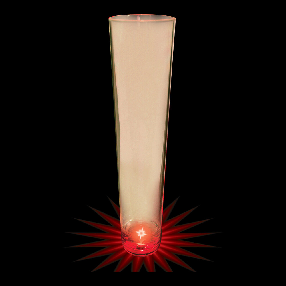 7 oz. Customizable Plastic Champagne Shooter with Red LED Light - 48/Case