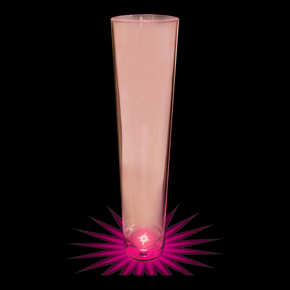 7 oz. Customizable Plastic Champagne Shooter with Pink LED Light - 48/Case