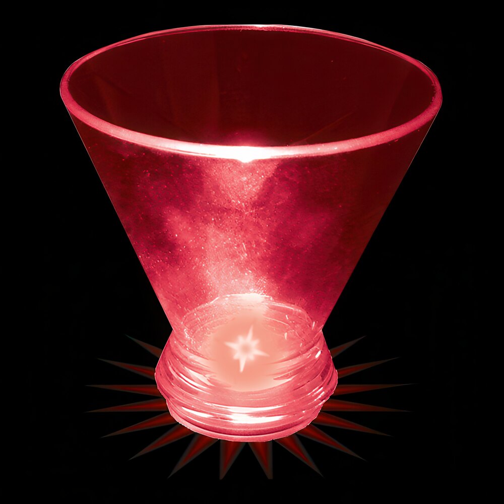 3 oz. Customizable Plastic Stemless Martini Cup with Red LED Light ...