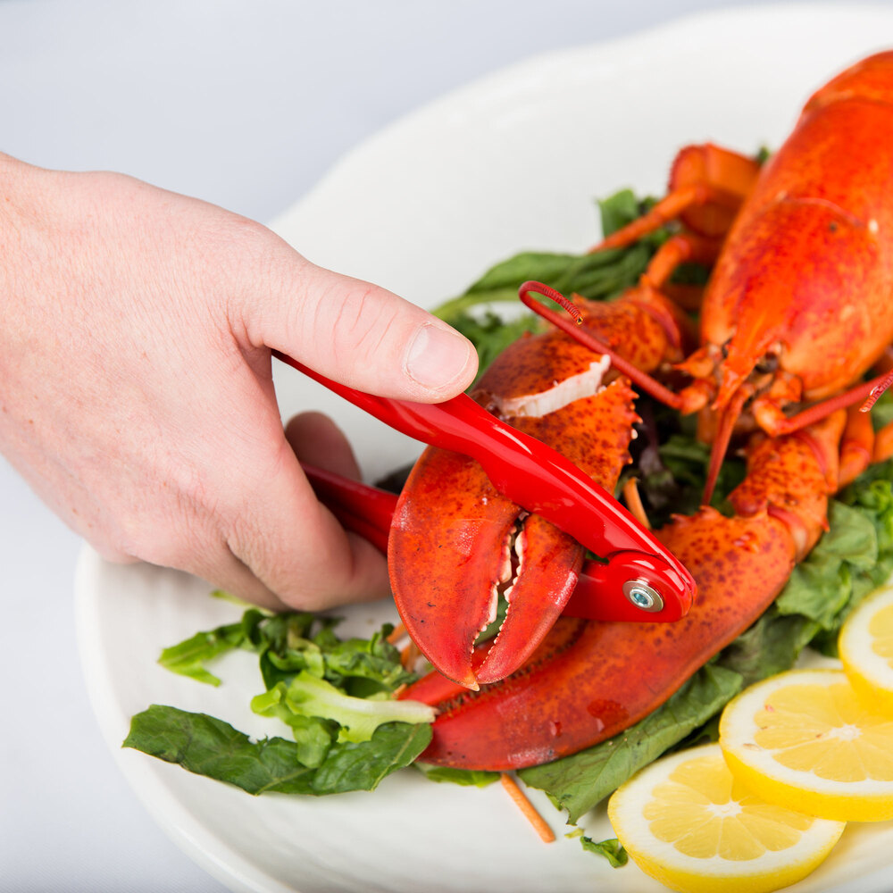 Tablecraft 515 5 1/2" Red Cast Aluminum Claw-Shaped Lobster / Shellfish ...