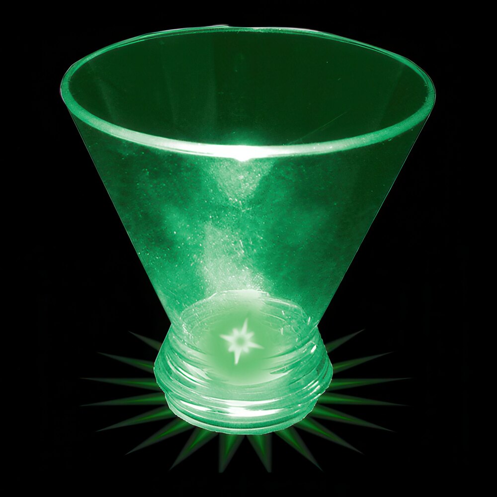 3 oz. Customizable Plastic Stemless Martini Cup with Green LED Light ...