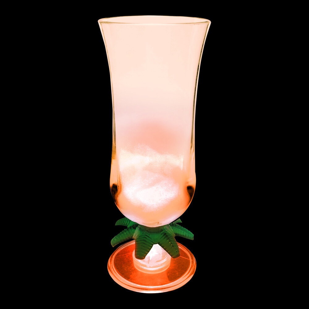 15 oz. Customizable Plastic Palm Tree Hurricane Cup with Orange LED ...