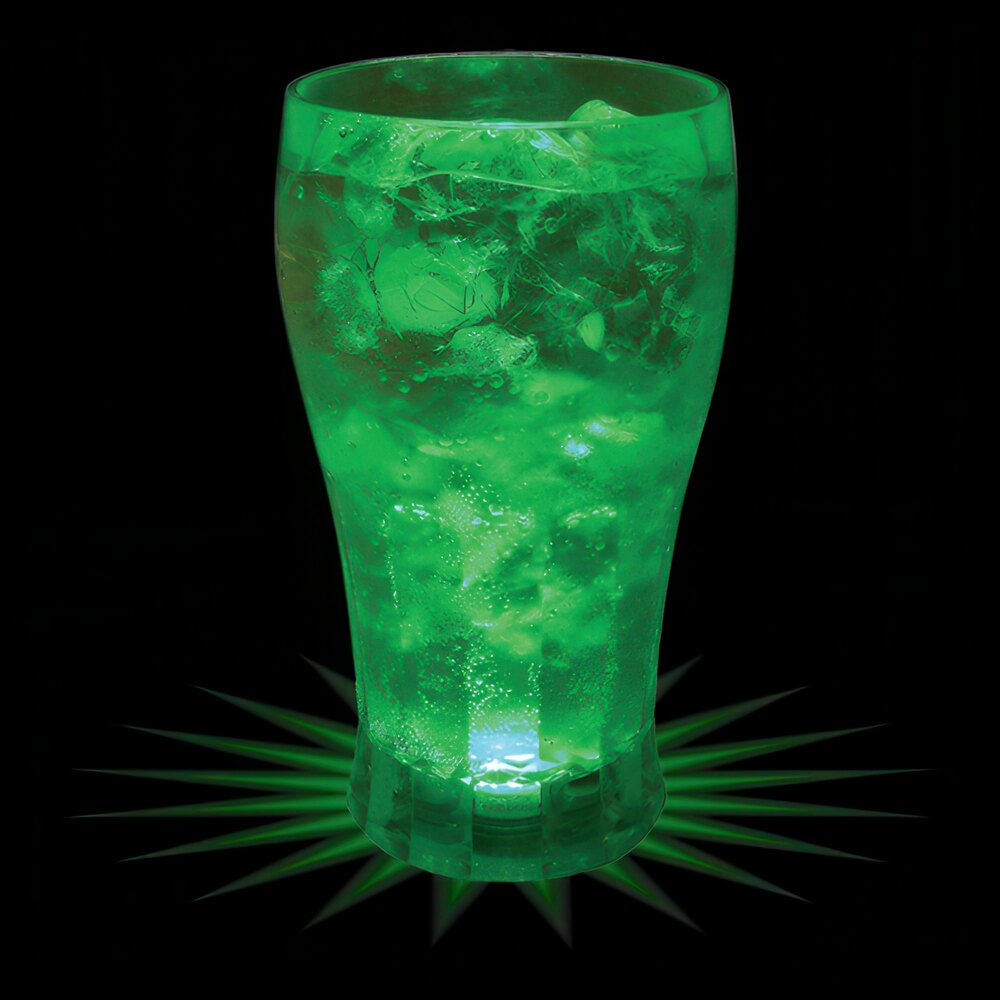 12 oz. Customizable Plastic Soda Cup with Green LED Light - 50/Case