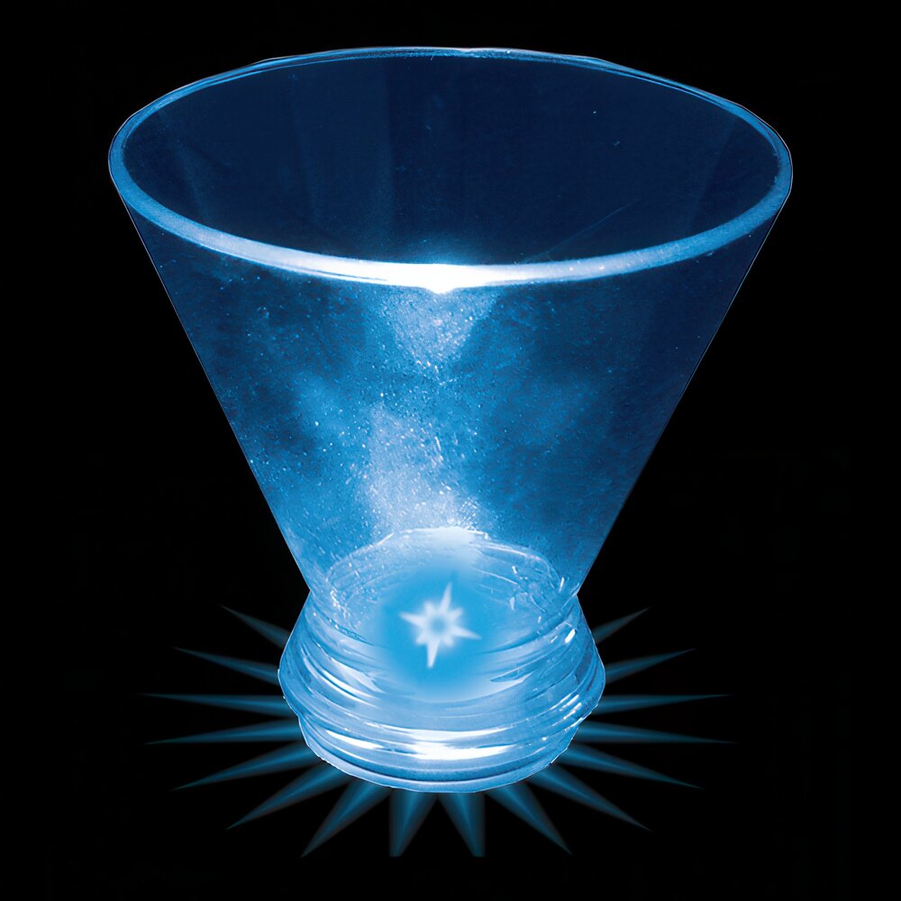 3 oz. Customizable Plastic Stemless Martini Cup with Blue LED Light ...