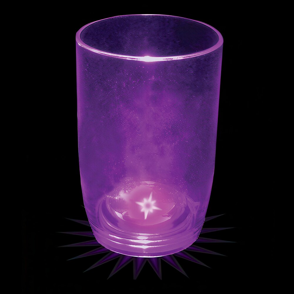 3 oz. Customizable Plastic Stemless Wine Cup with Purple LED Light ...