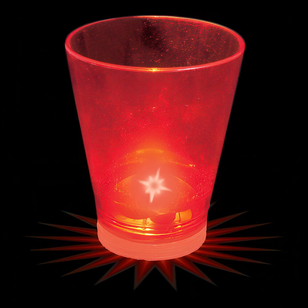 1.5 oz. Customizable Plastic Shot Cup with Red LED Light - 100/Case