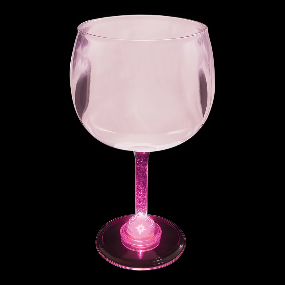 12 oz. Customizable Plastic Goblet with Pink LED Light - 24/Case