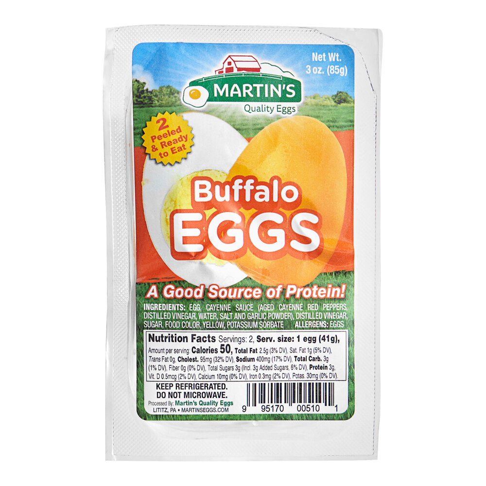 Martin's Quality Eggs PA Dutch Pickled Buffalo Hard Cooked Eggs - 28/Case