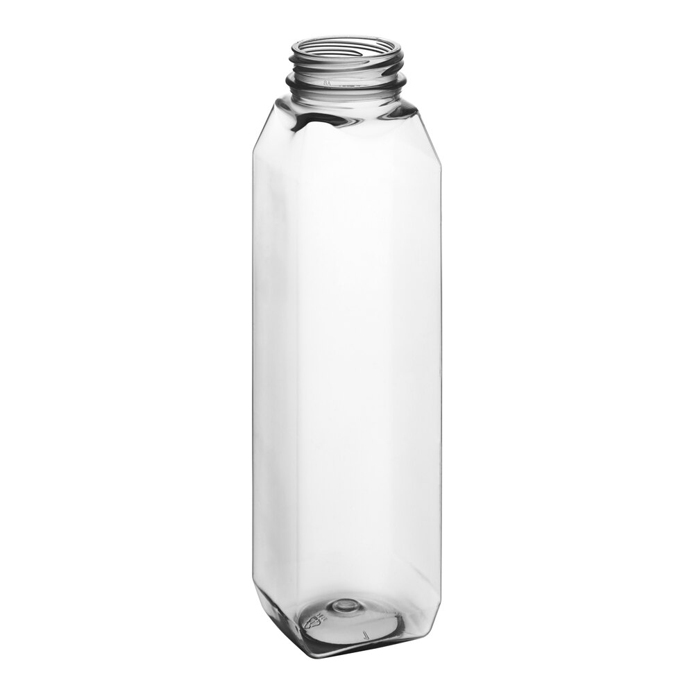 Captiva Containers 12 oz. Tall Square rPET Clear Juice Bottle - 228/Bag
