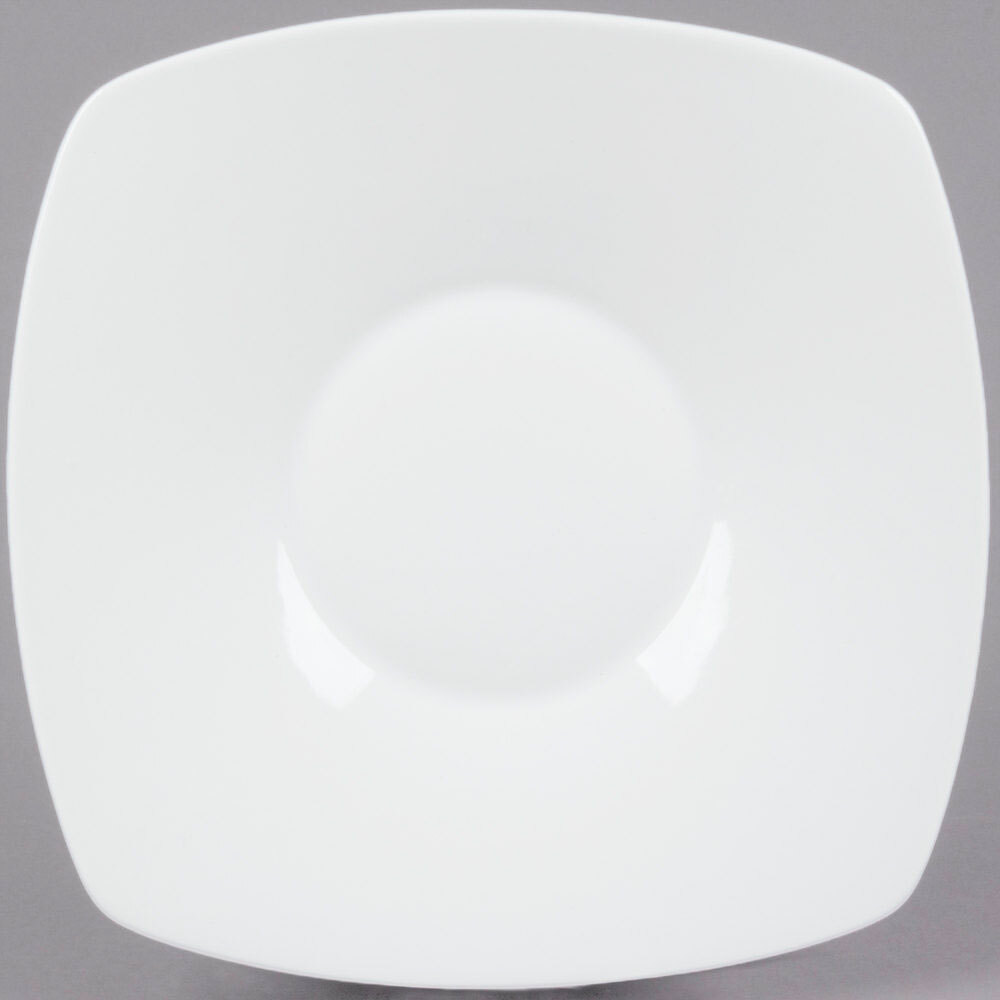 CAC SHA-CQ21 Sushia 11" Super White Square Porcelain Coupe Salad Plate ...