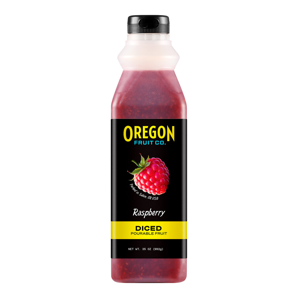 Oregon Raspberry Diced Pourable Fruit 35 oz. - 6/Case