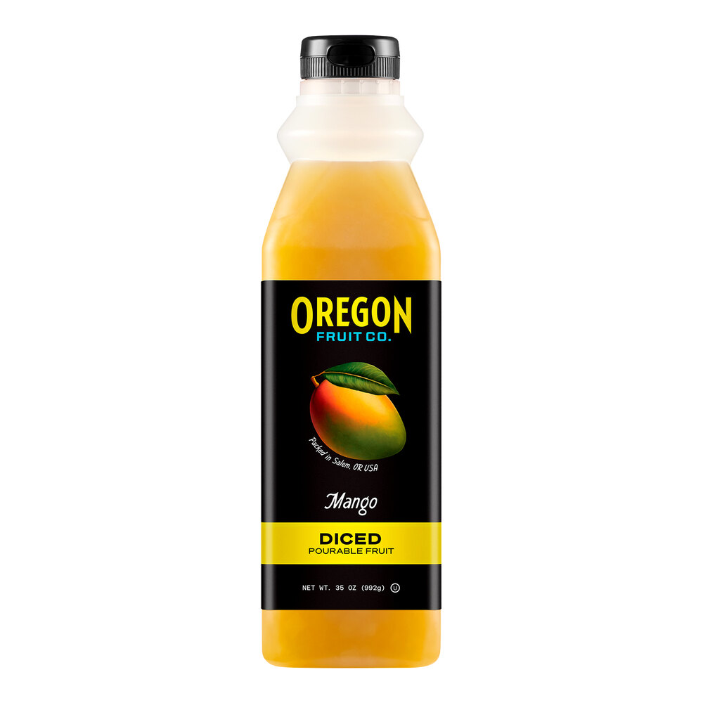 Oregon Mango Diced Pourable Fruit 35 oz. - 6/Case