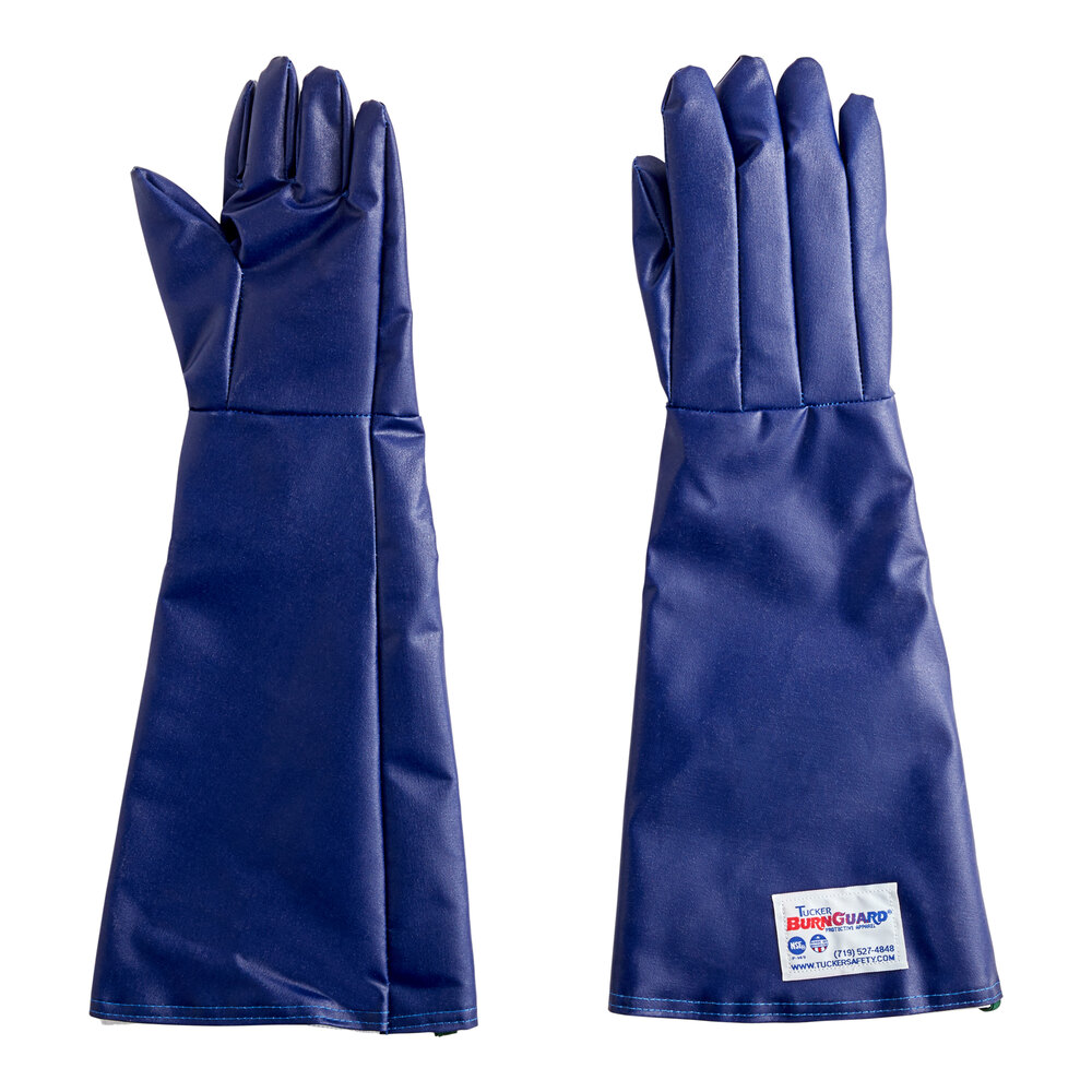Tucker Safety Products QuicKlean 24" Blue Poly-Cotton Five-Finger Glove ...