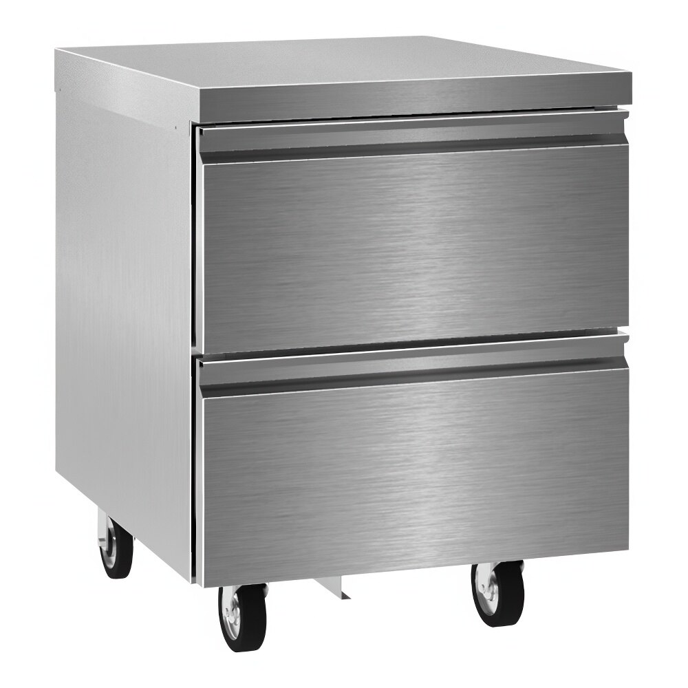 Delfield D4424NP 24 1/8" Flat Top Undercounter Refrigerator with 2 Drawers