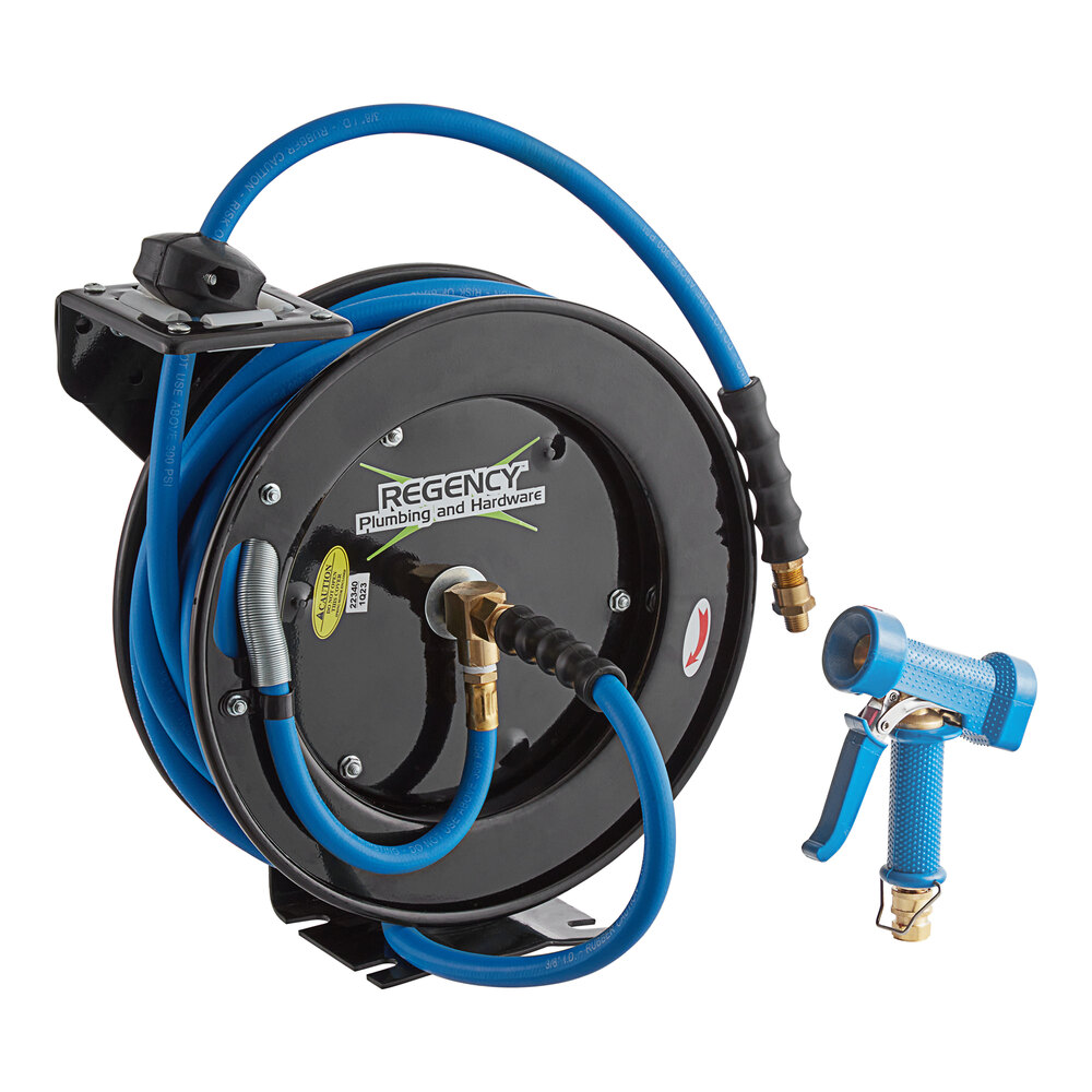 Regency Open Powder-Coated Steel Hose Reel with 35' x 3/8" Hose and ...