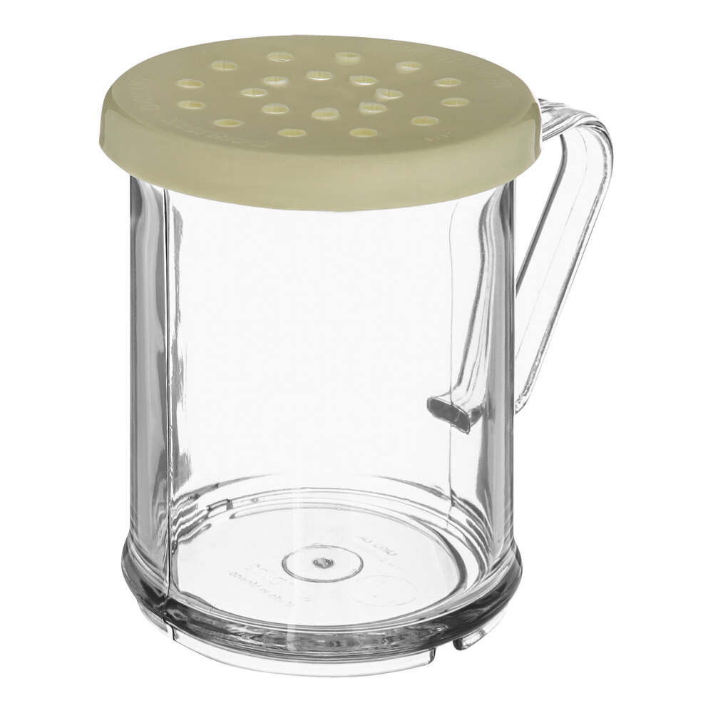 Carlisle 8 oz. Polycarbonate Shaker / Dredge with Yellow Lid for Coarse ...